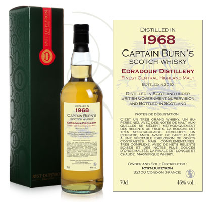 Edradour 42yo, 1968-2010, 46% – Captain Burn’s | Malt Fascination